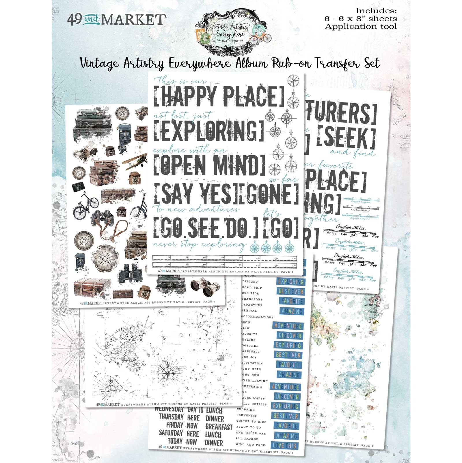 Rub-ons - 6x8 - Vintage Artistry Everywhere Album - 49 And Market