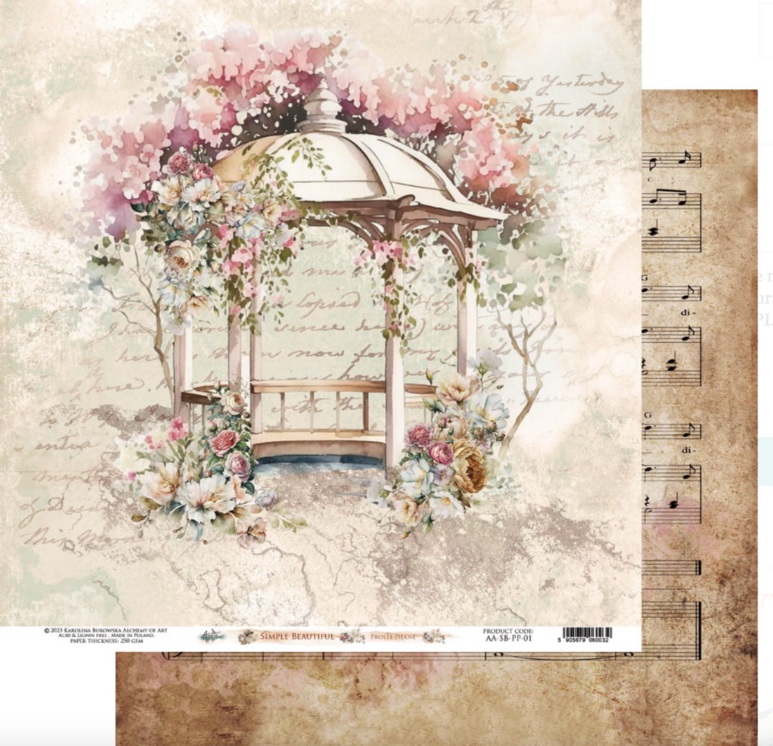 12x12 - Simple Beautiful - 6 Double Sided Papers - Alchemy Of Art