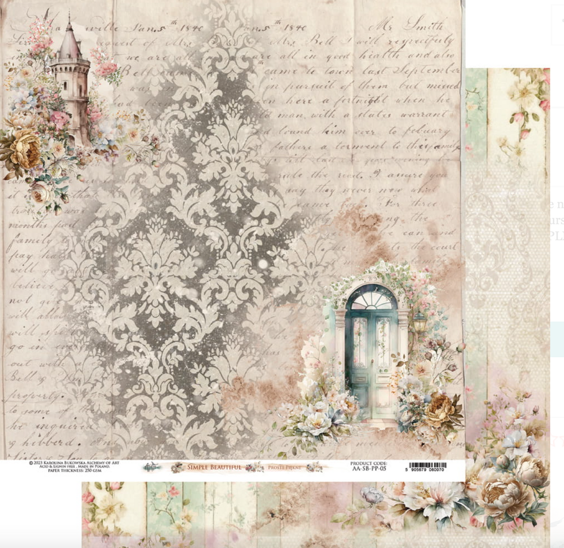 12x12 - Simple Beautiful - 6 Double Sided Papers - Alchemy Of Art